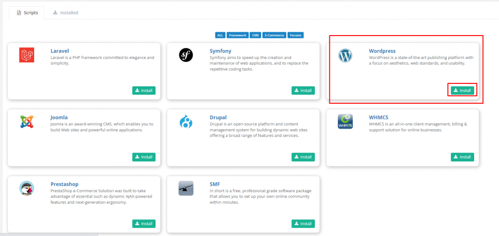 Cara Install WordPress di Panel CWP | Knowledge Base