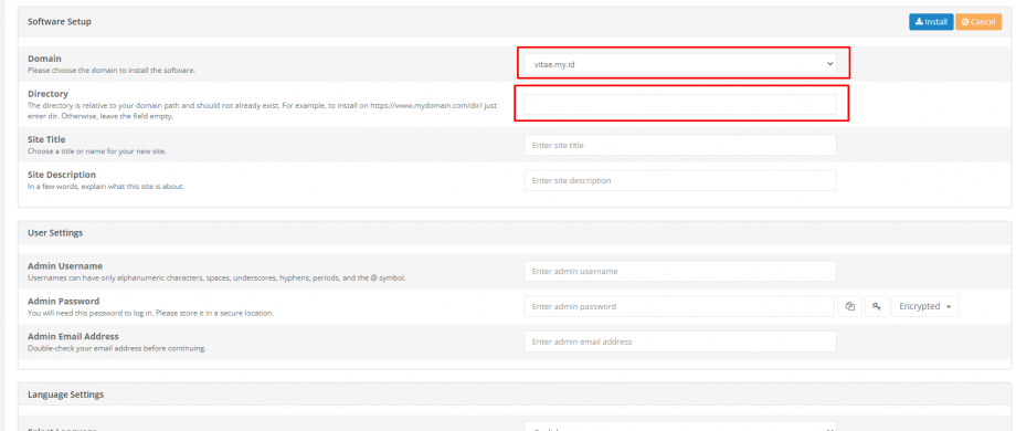 Cara Install WordPress di Panel CWP | Knowledge Base