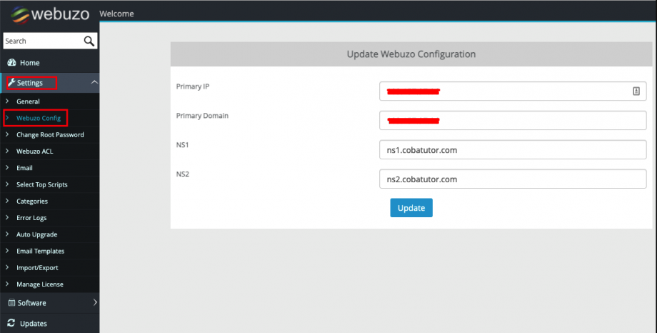 Cara Menambahkan/Setting Nameserver Pada Webuzo | Knowledge Base